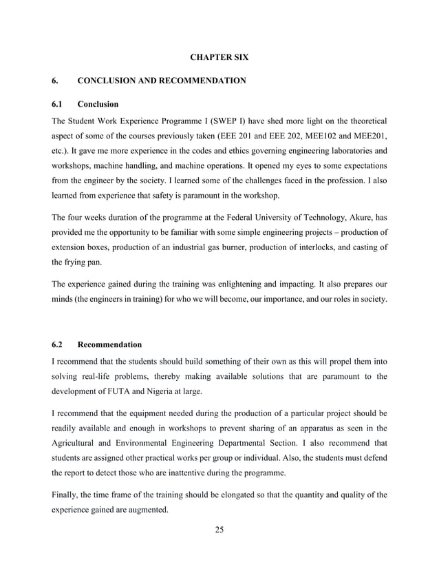 Student Work Experience Programme (SWEP 1) Technical Report by Michael ...