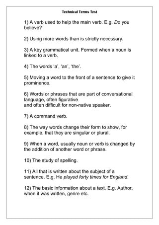 Technical terms test | PDF