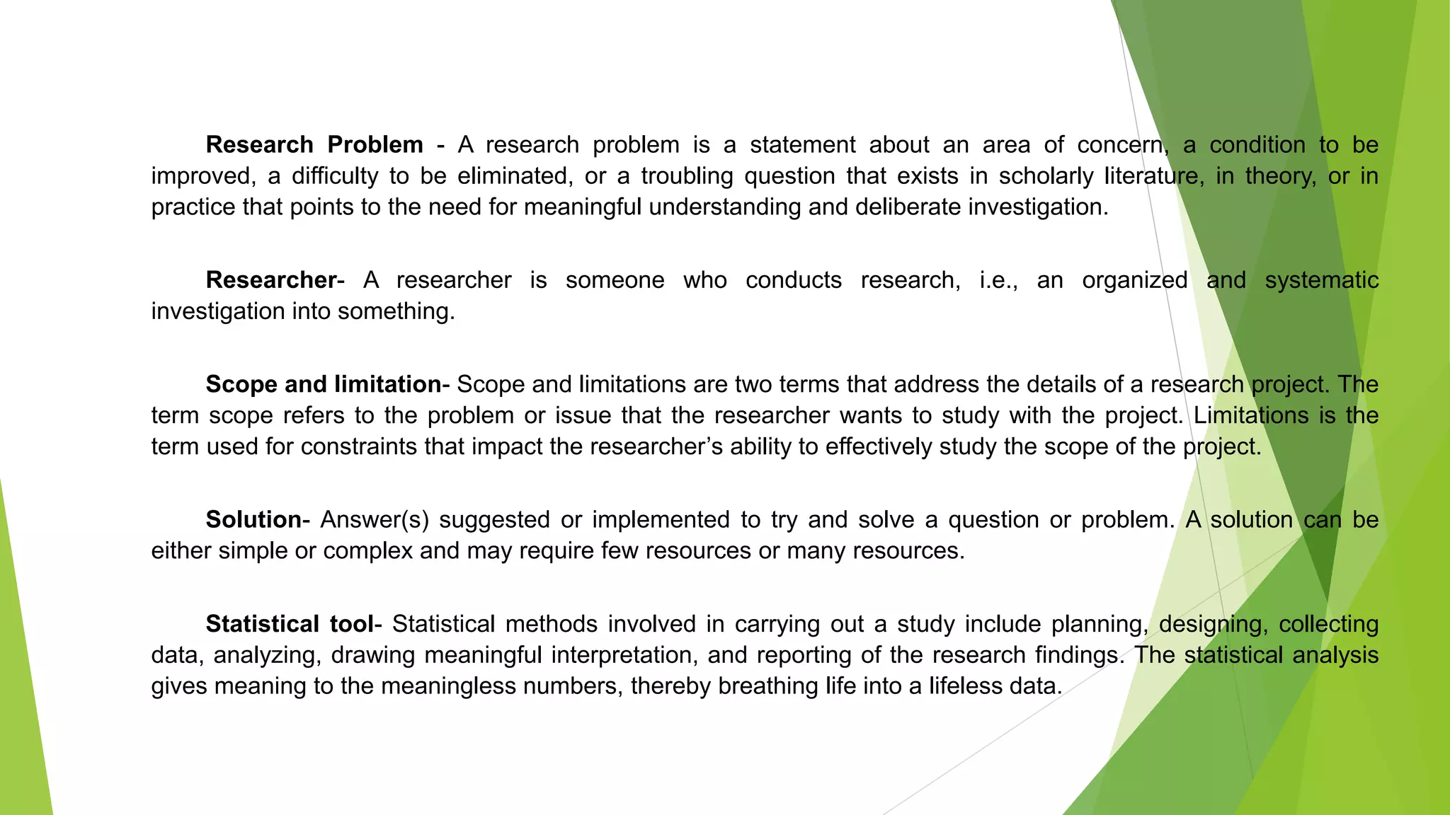 Technical terms used in research | PPTX
