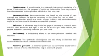 Technical terms used in research | PPTX