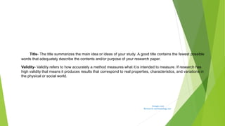 Technical terms used in research | PPTX