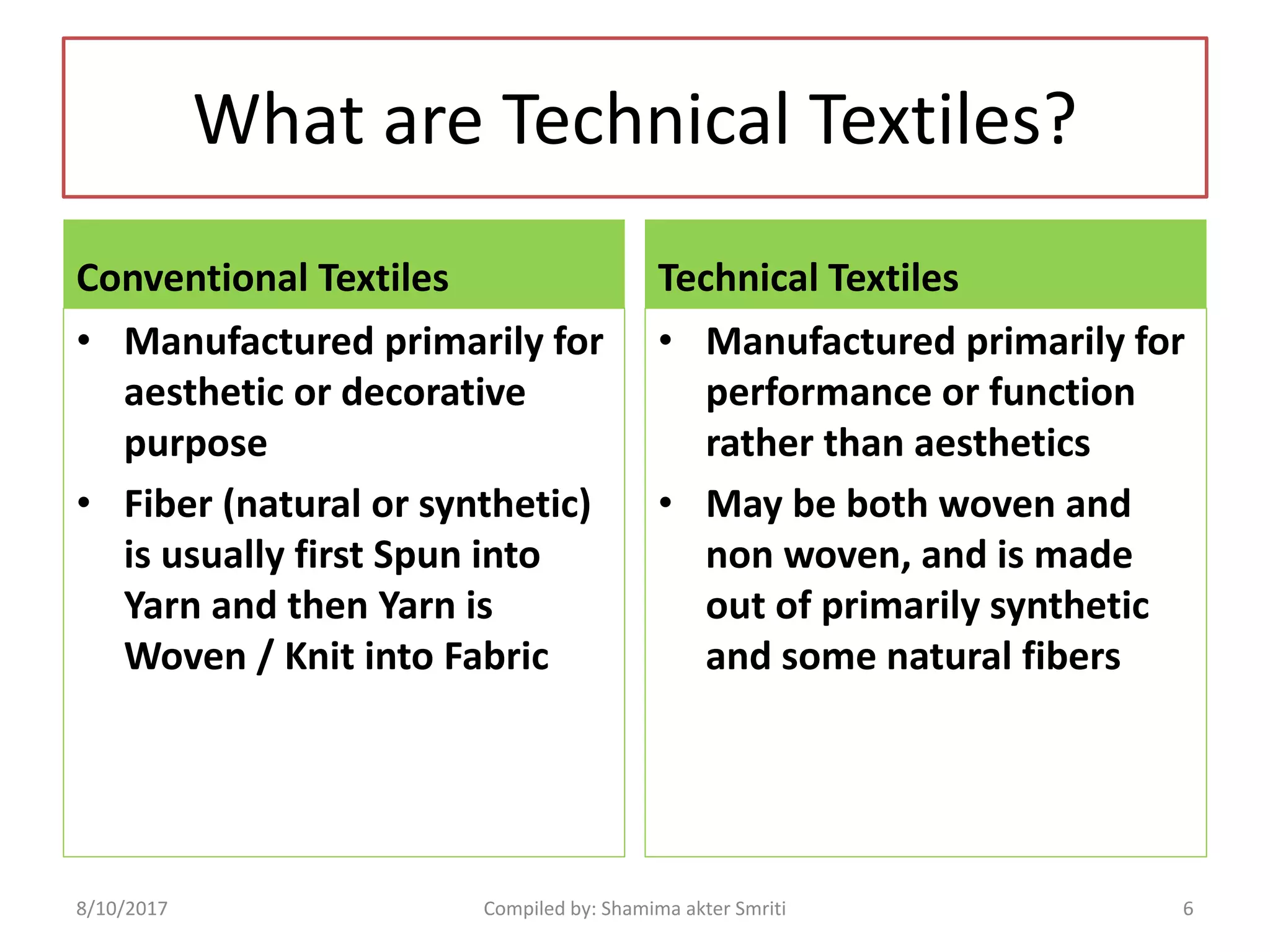 Technical textile.lecture 01 | PPTX