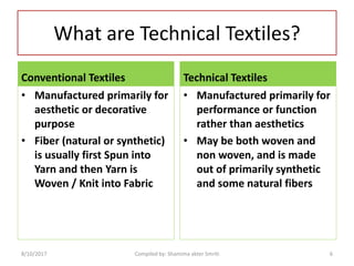 Technical textile.lecture 01 | PPTX