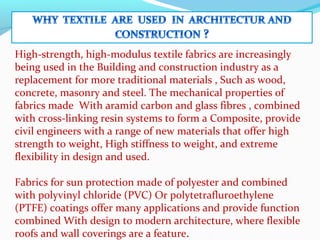 Technical textile in architecture and construction | PPT