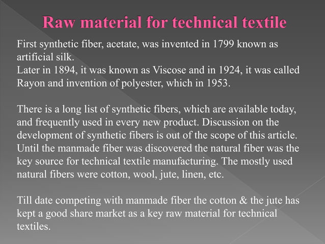 Technical textiles | PPTX | Needlework | Arts and Crafts