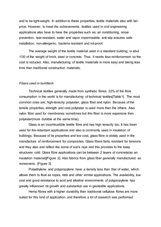 Technical textiles for buildtech | DOCX | Needlework | Arts and Crafts