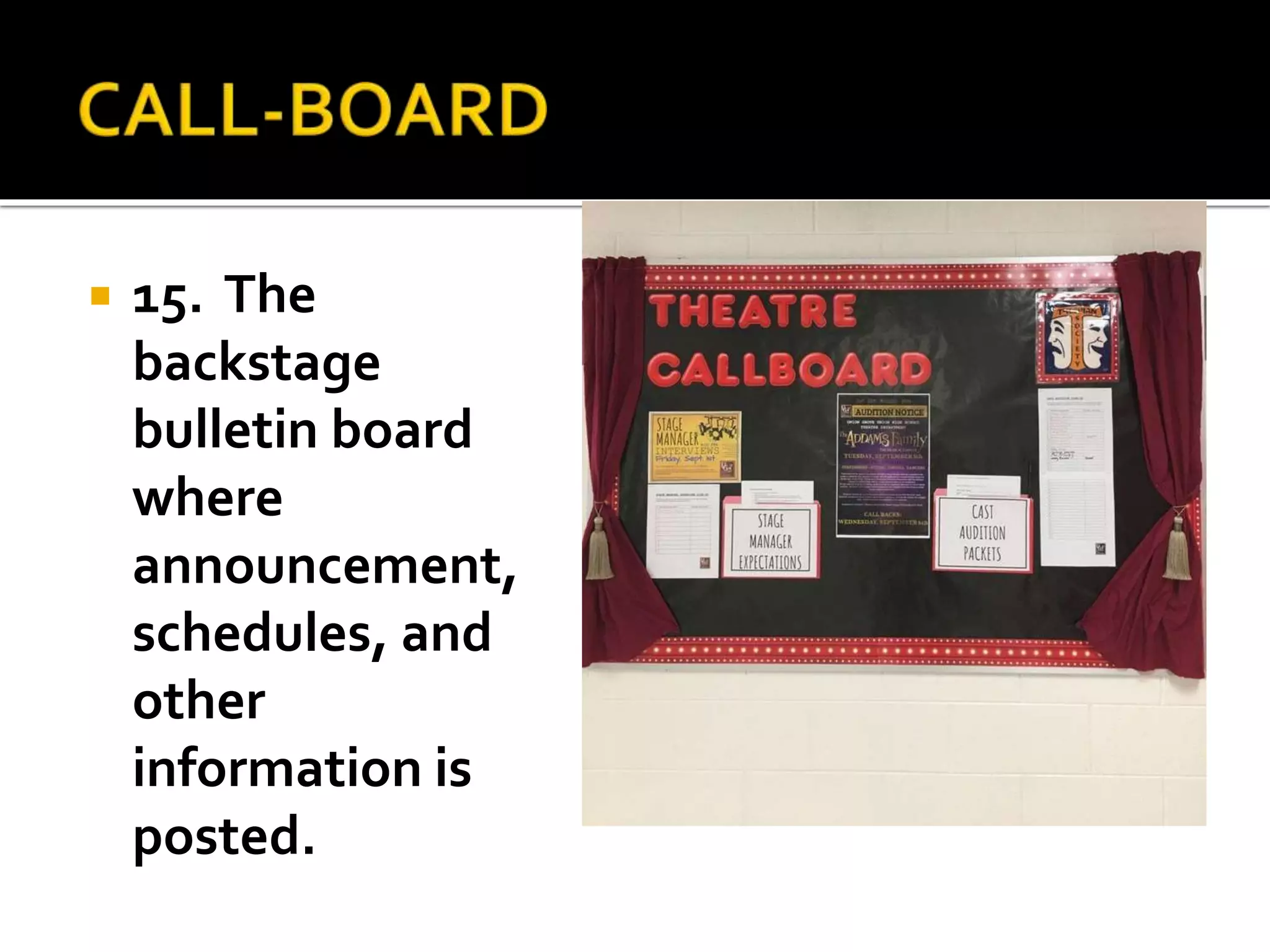 Technical theater vocabulary | PPTX