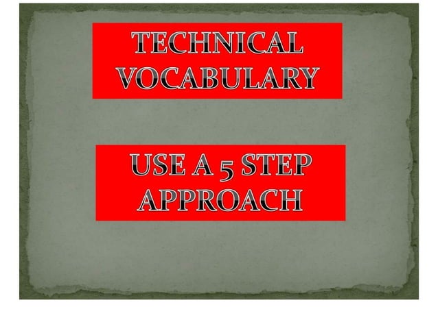 TECHNICAL VOCABULARY | PDF