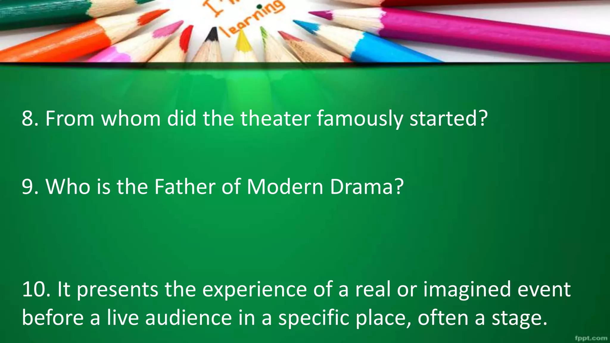 Technical vocabulary for drama and theater | PPTX