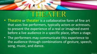 Technical vocabulary for drama and theater | PPTX