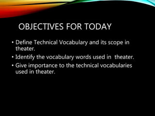 Technical vocabulary in theater | PPT