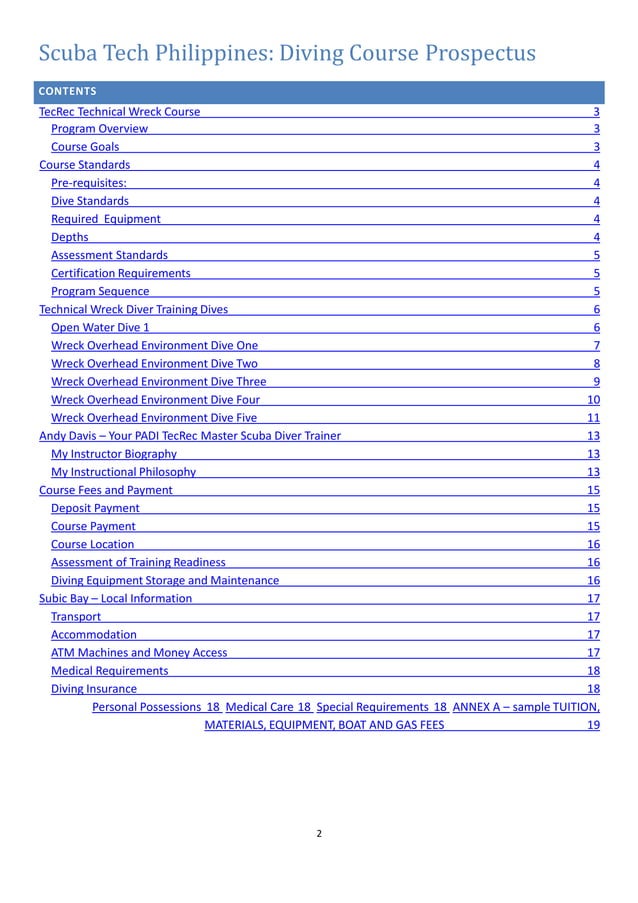 Technical Wreck Course Prospectus | PPTX