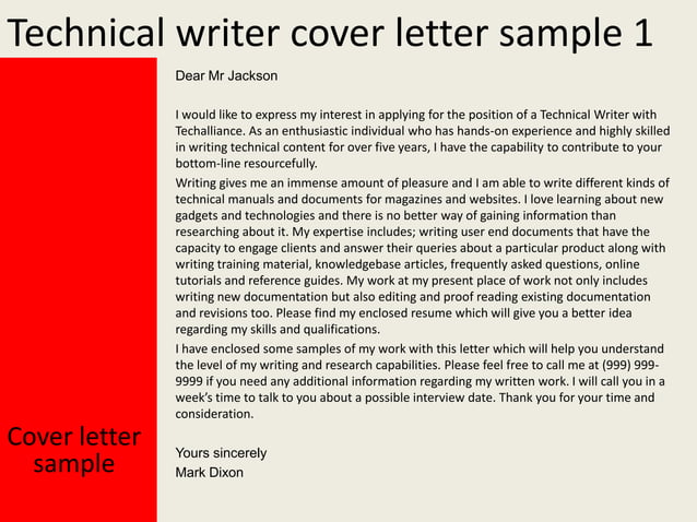 Technical writer cover letter | PPT