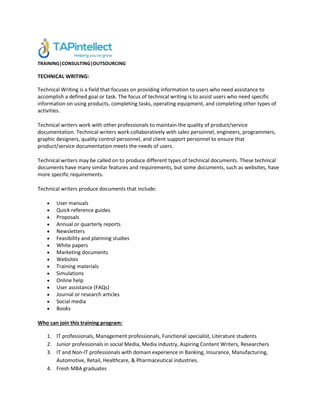 Technical Writing Training | DOCX