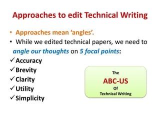 Technical writing: Approaches | PPTX