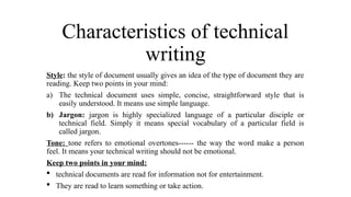 Technical writing.pptx for the basic computer knowledge | PPTX