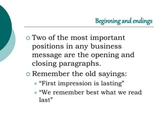 EFFECTIVE BUSINESS MESSAGE | COMMUNICATION | PPT