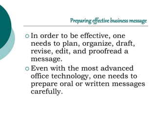 EFFECTIVE BUSINESS MESSAGE | COMMUNICATION | PPT