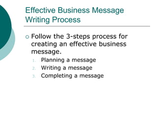 EFFECTIVE BUSINESS MESSAGE | COMMUNICATION | PPT