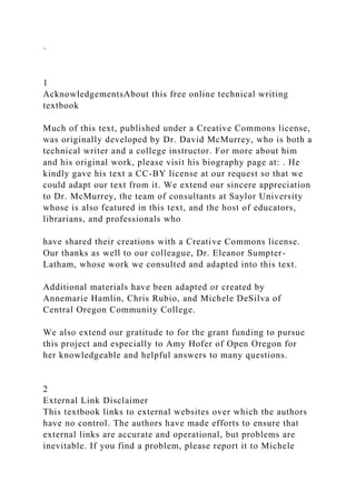 Technical Writing Annemarie Hamlin, Chris Rubio, Michele DeSilva.docx