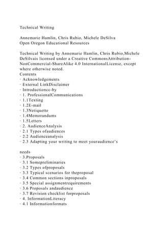 Technical Writing Annemarie Hamlin, Chris Rubio, Michele DeSilva.docx