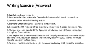 Technical Writing exercises.pptx | Databases | Computer Software and ...