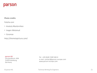 Technical Writing Training for Engineers | PPTX