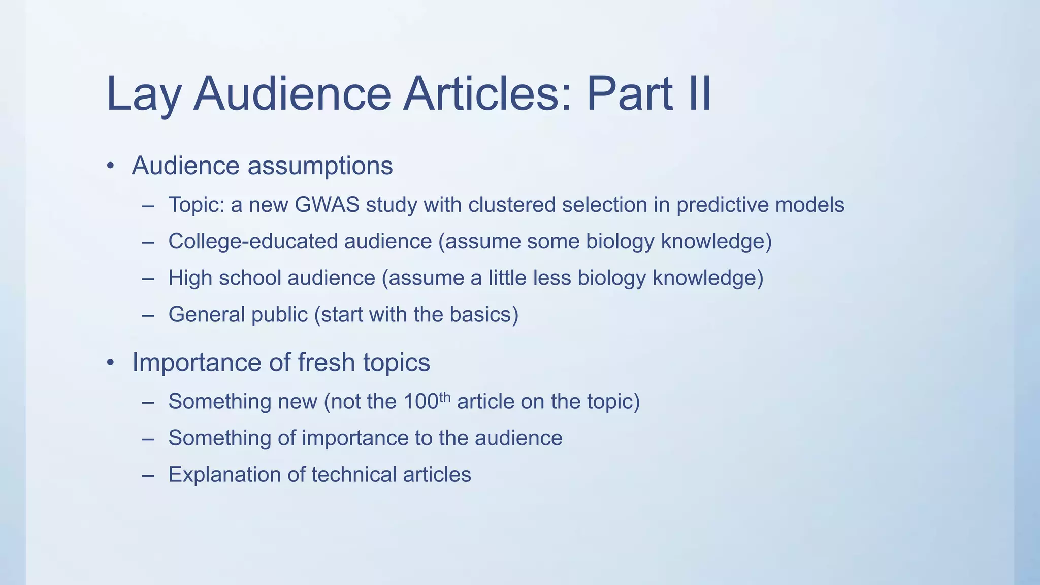 Technical writing for scientific journalism and lay science | PPT
