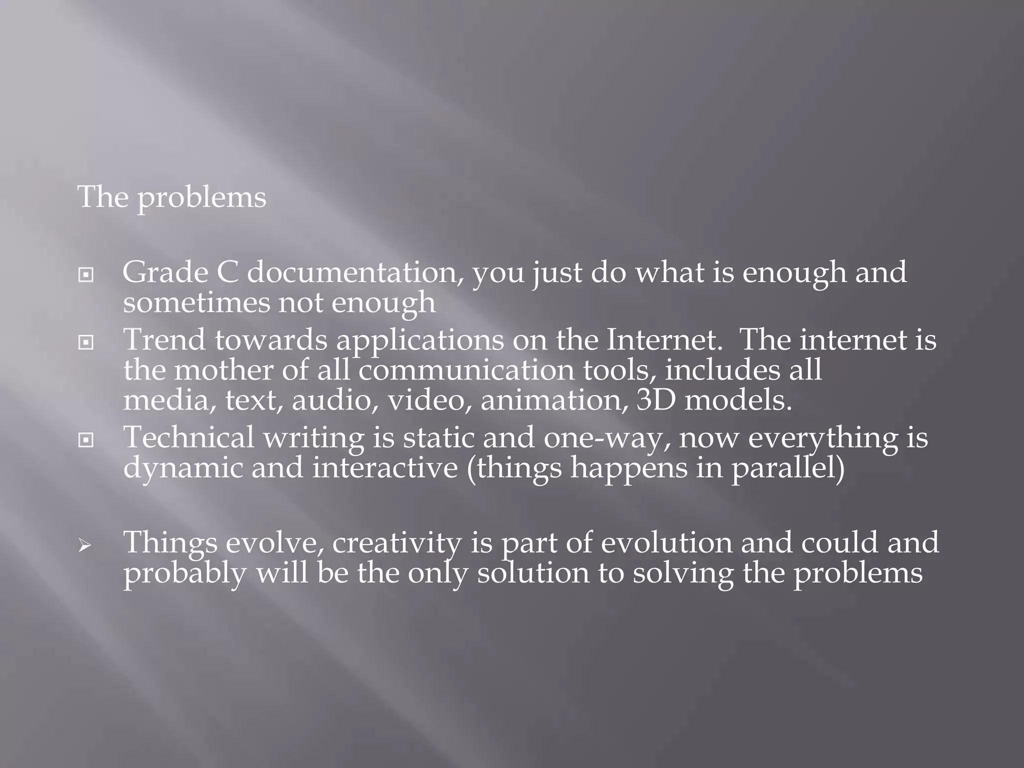 Technical Writing Hinders Creativity | PPT