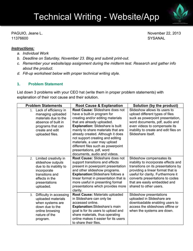 Technical writing i | PDF