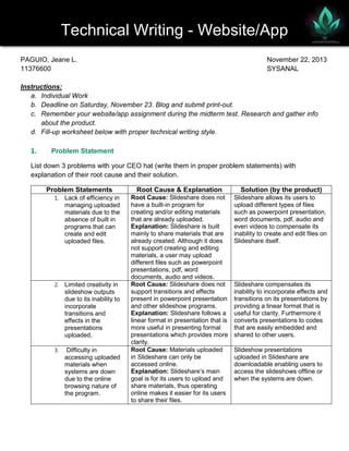 Slideshare Project Proposal | DOCX