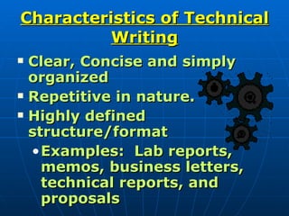 Technical writing lecture | PPT | Business | Business and Finance