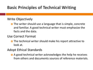 Technical writing nature and outputs | PPTX
