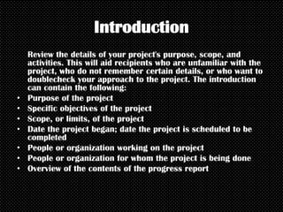 progress and annual reportsTechnical writing report | PPTX