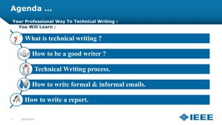 Technical Writing Skills " Emails " - IEEE CUSB | PPSX