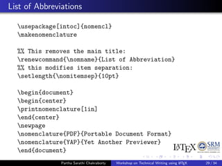 Technical Writing Using Latex | Ppt