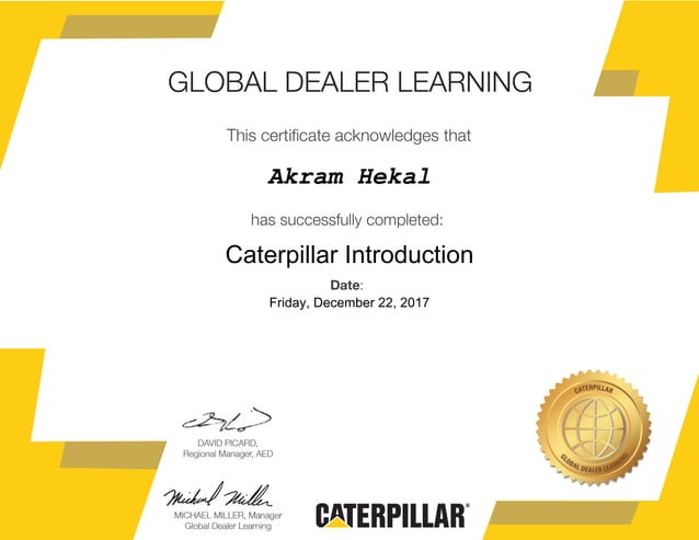 Technicians For Africa Certificate Caterpillar University | PDF