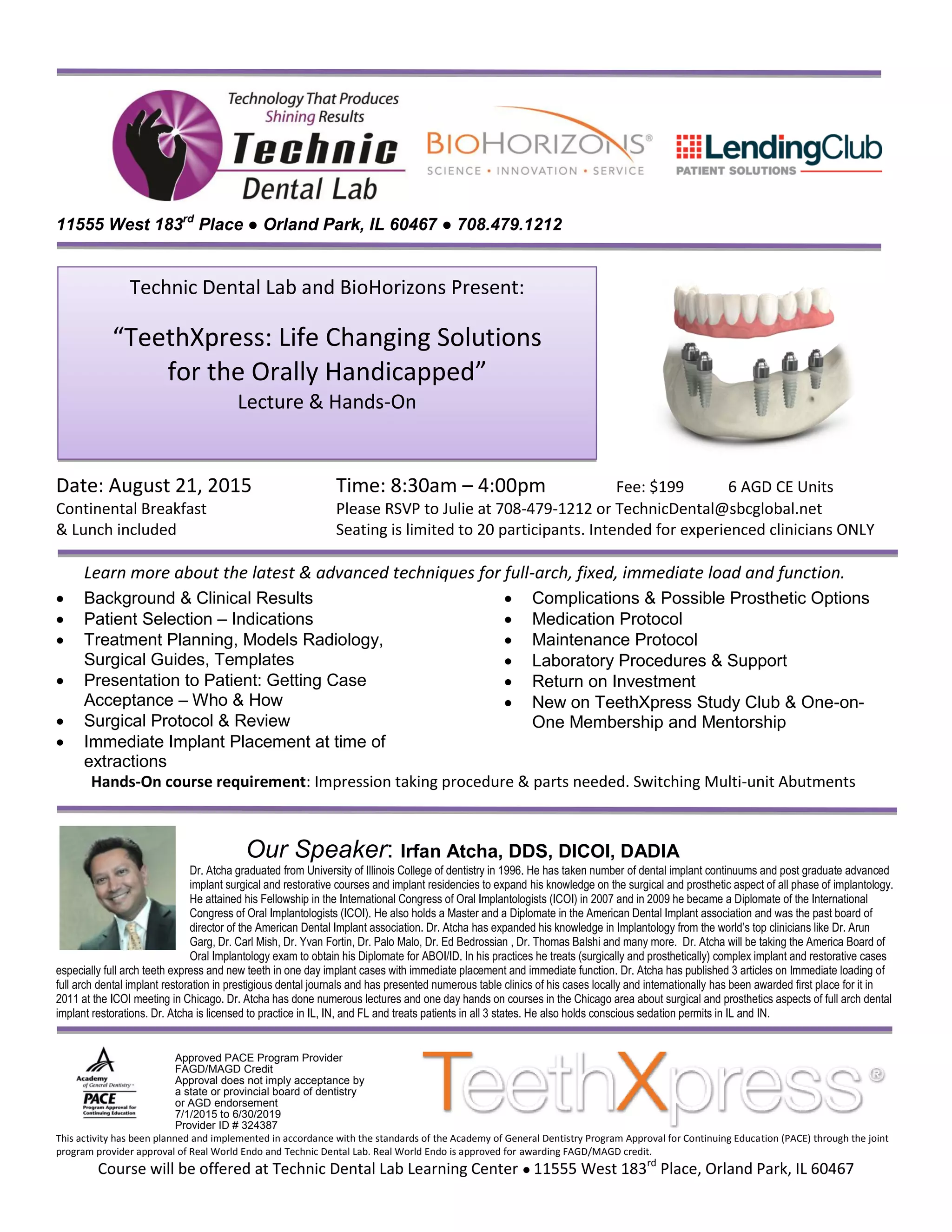 Full Arch Teeth Express Dental Implants presented by Dr. Irfan Atcha | PDF