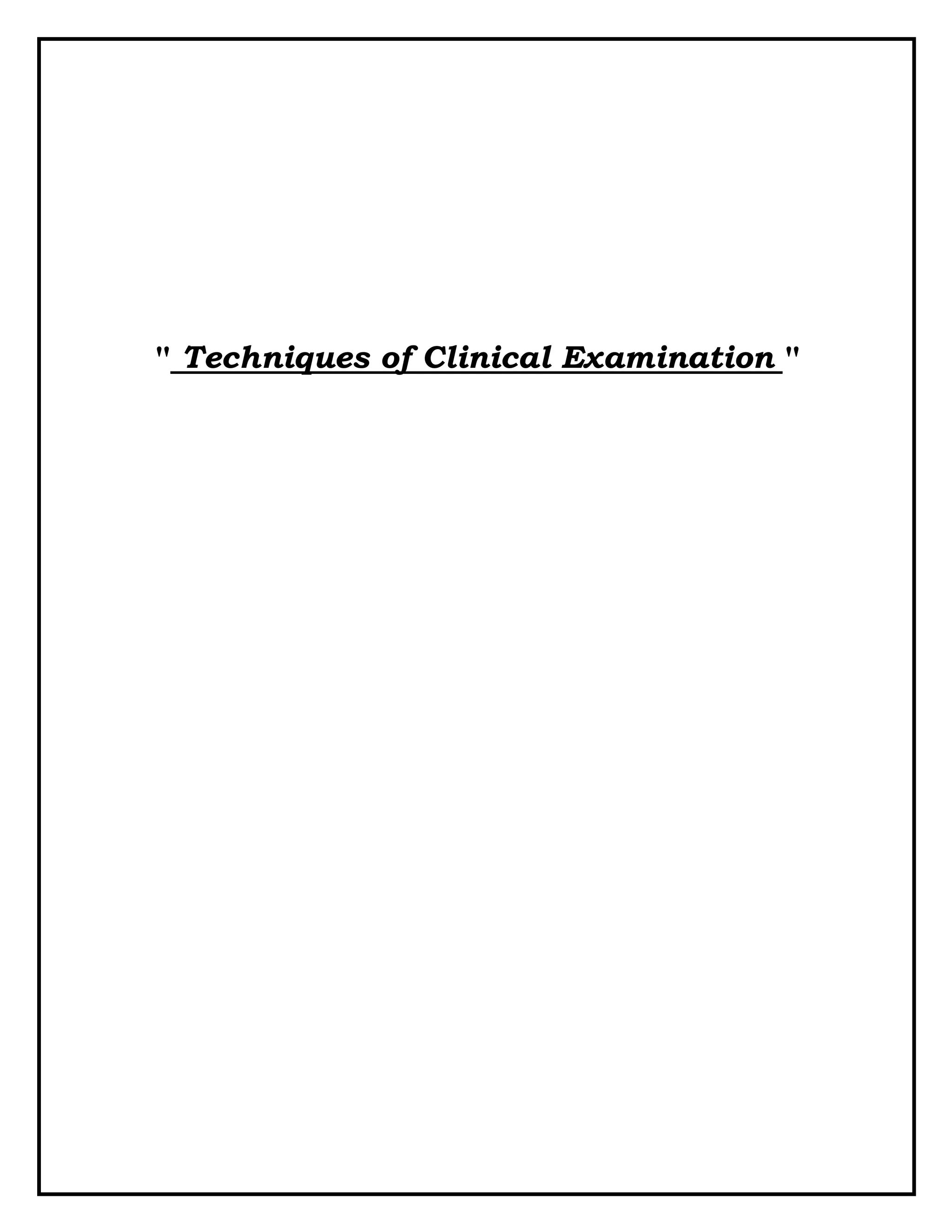 Some Techniques of clinical examination for dental students | DOCX