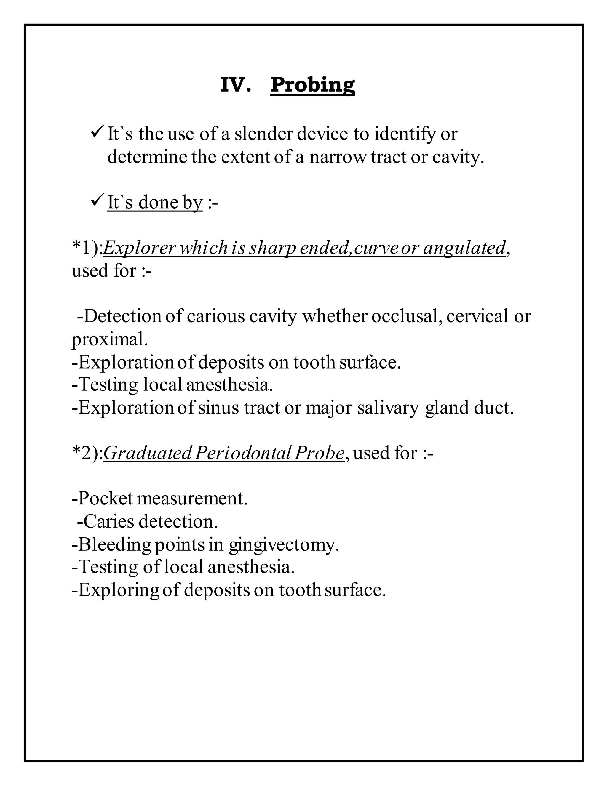 Some Techniques of clinical examination for dental students | DOCX