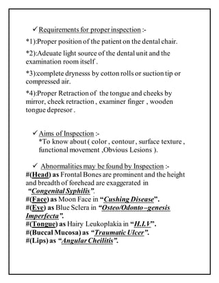 Some Techniques of clinical examination for dental students | PDF