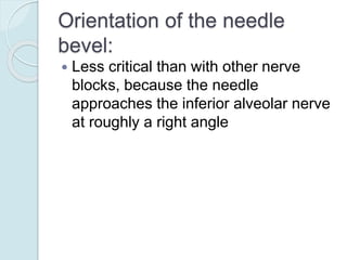 Technique of mandibular anesthesia | PPTX