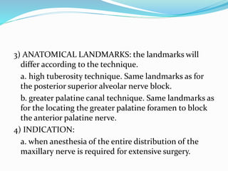 Technique of maxillay anesthesia | PPTX
