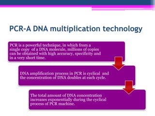 Technique of polymerase chain reaction (pcr) experimental biotechnology ...