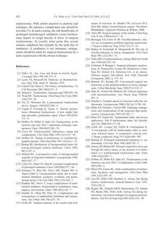 Technique of tracheostomy | PDF | Ear, Nose and Throat Conditions ...