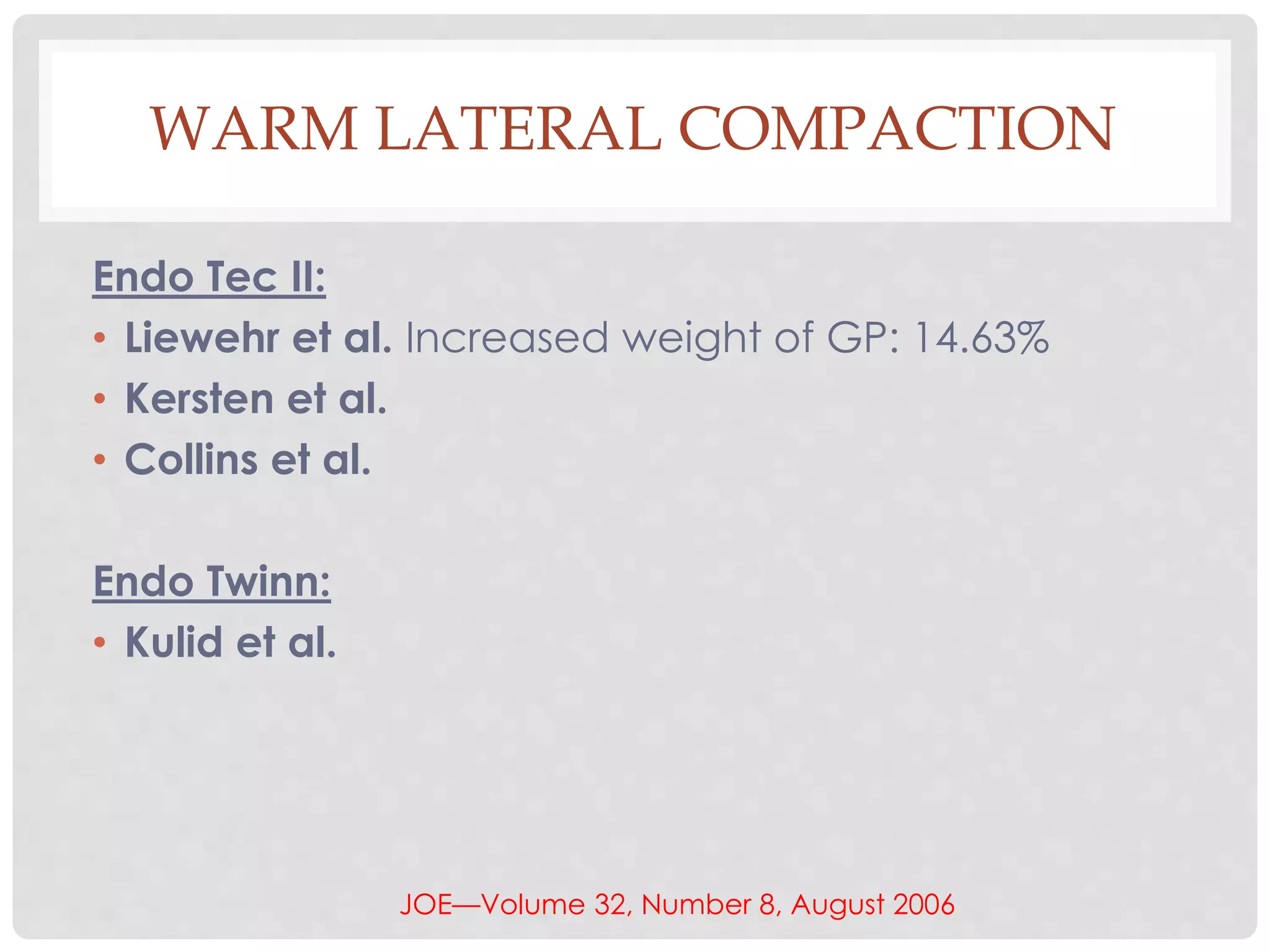 Techniques of Root Canal Obturation | PPTX
