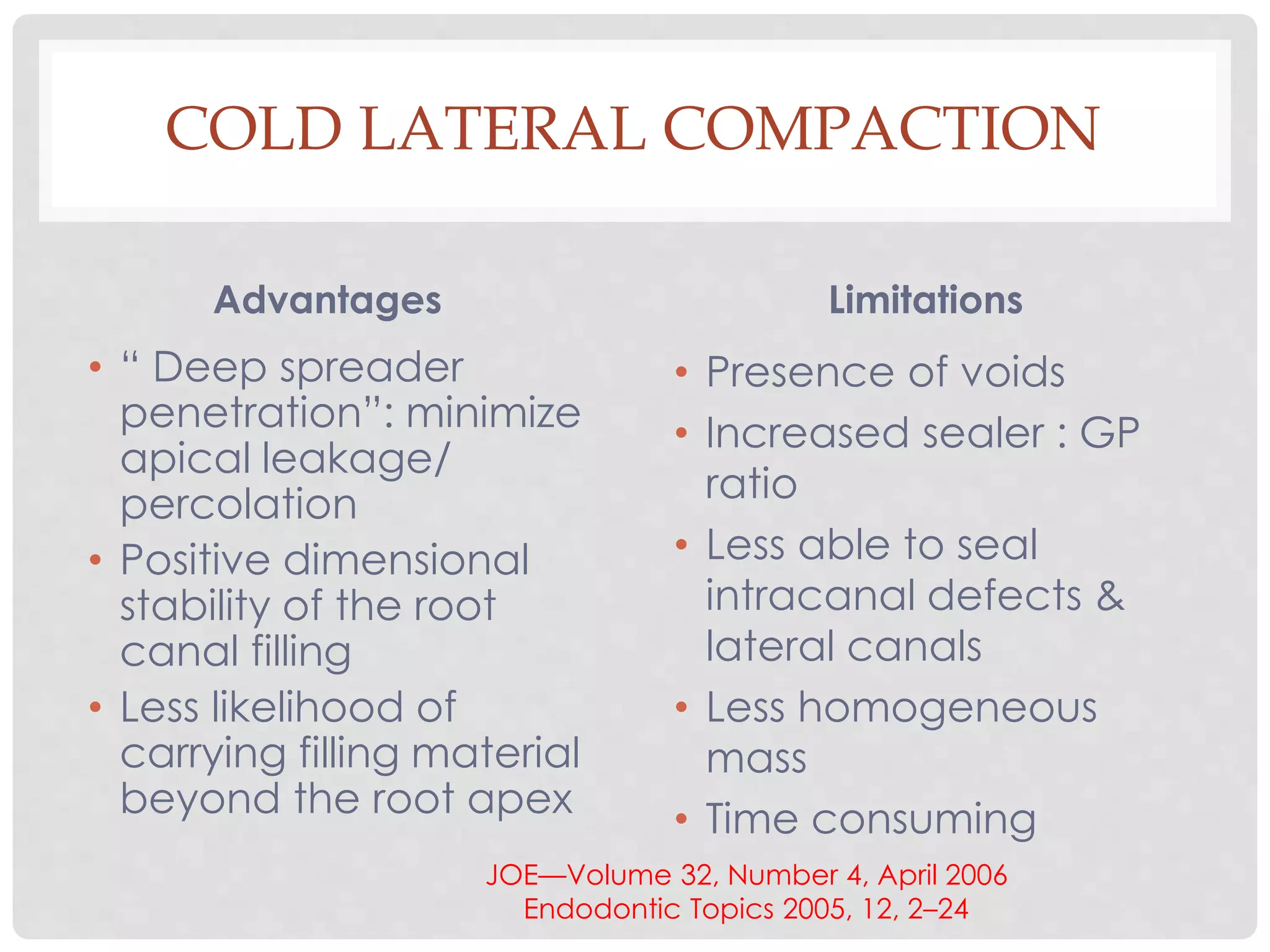 Techniques of Root Canal Obturation | PPTX