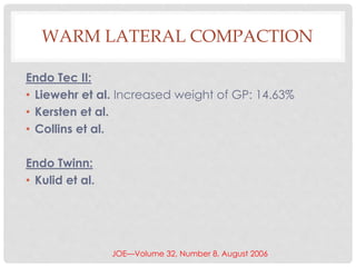Techniques of Root Canal Obturation | PPTX
