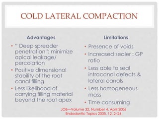 Techniques of Root Canal Obturation | PPTX
