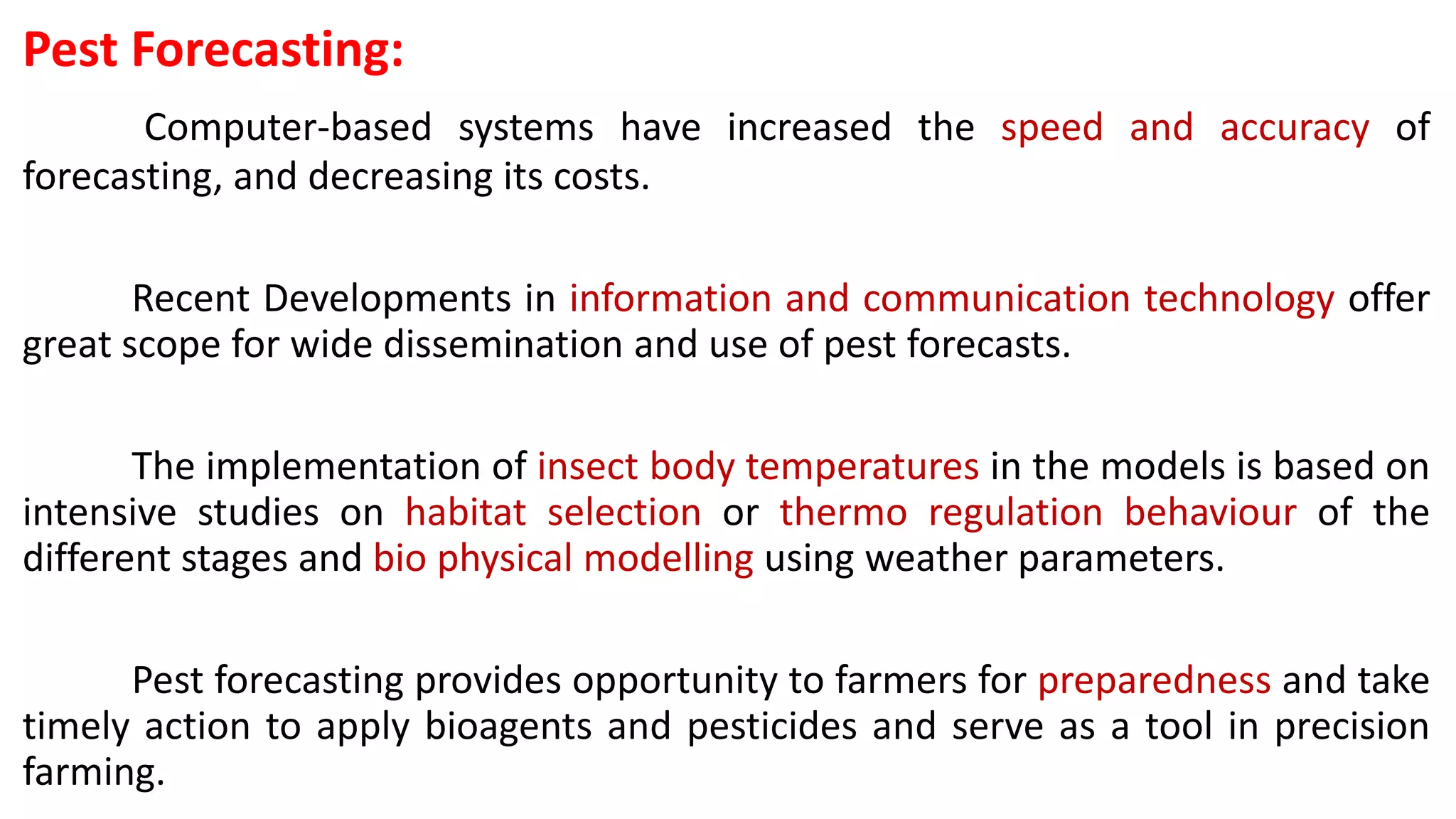 pest forecasting models | PPTX